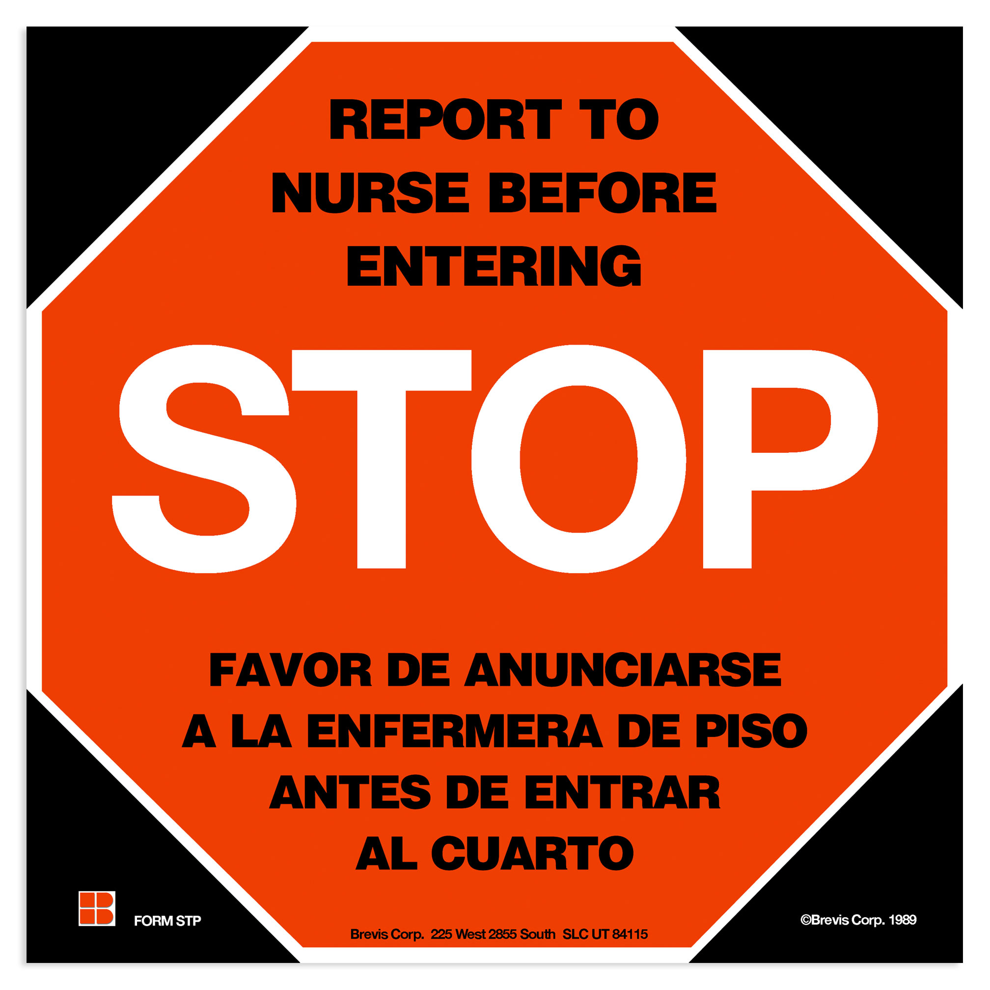 STOP Sign, English/Spanish with Lamination - Brevis